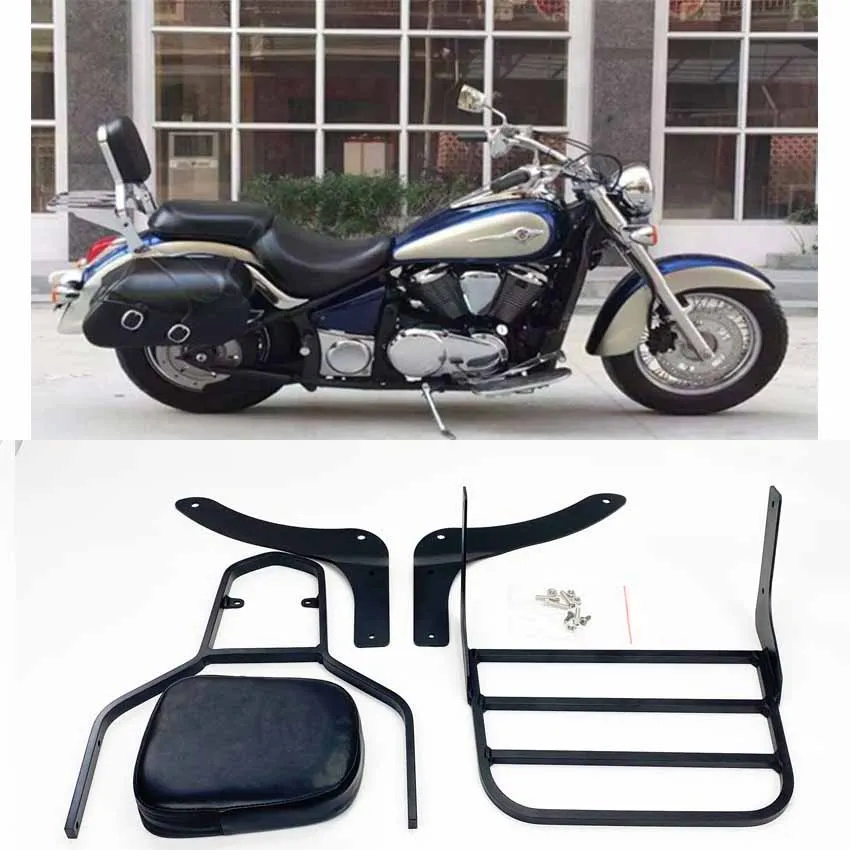 Motorcycle-Detachable-Passenger-Backrest-Sissy-Bar-Luggage-Rack-For ...