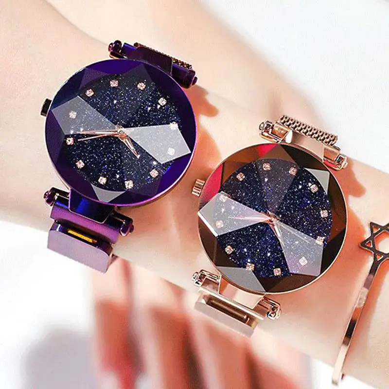 Reloj de lujo con cielo estrellado magnético para mujer, de cuarzo, con ...