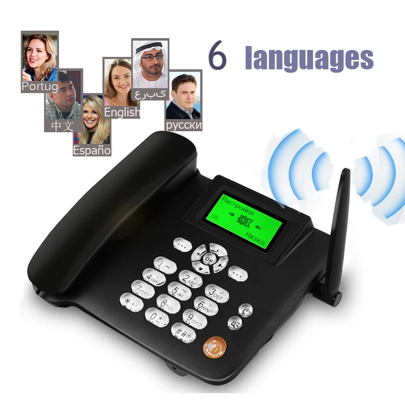 Wireless Telephone GSM Support SIM Card Fixed White/Black Landline ...