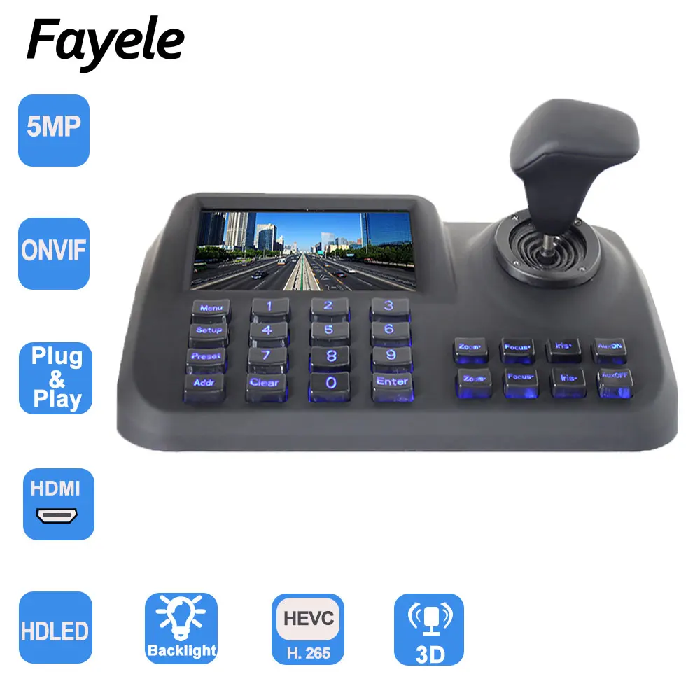 Security 3axis 3d Ptz Camera Joystick Keyboard H.265 Cctv Video ...