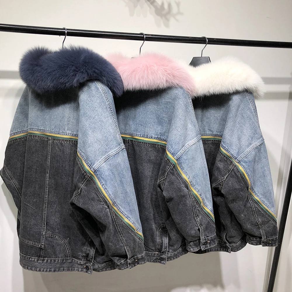 Yoloagne/зимняя теплая плотная женская джинсовая куртка в стиле пэчворк ...