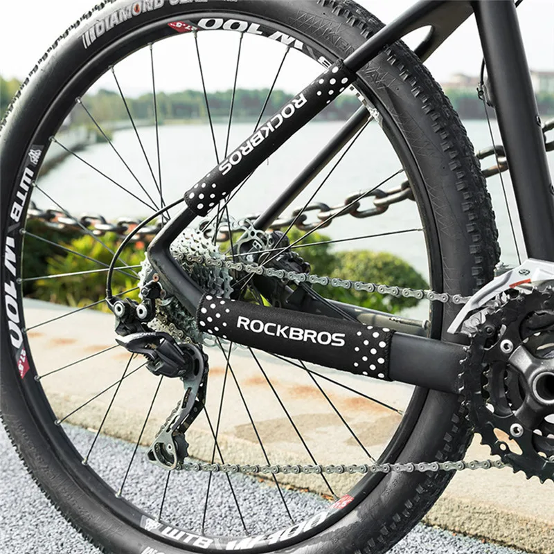 ROCKBROS 2 шт. Неопреновая велосипедная цепь защитная накладка для велосипедной рамы защитная ...