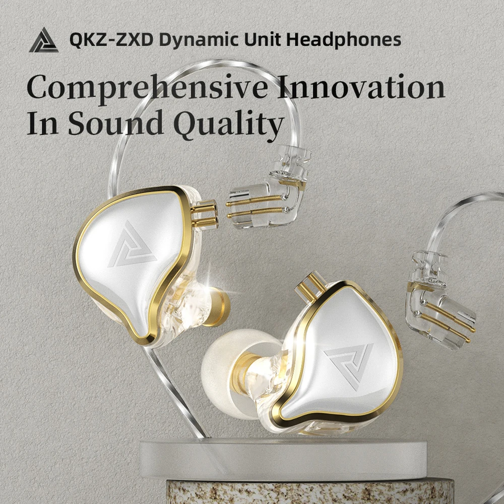 QKZ ZXD Dynamic In Ear Monitor HiFi Wired Headphones Bass Stereo Music ...