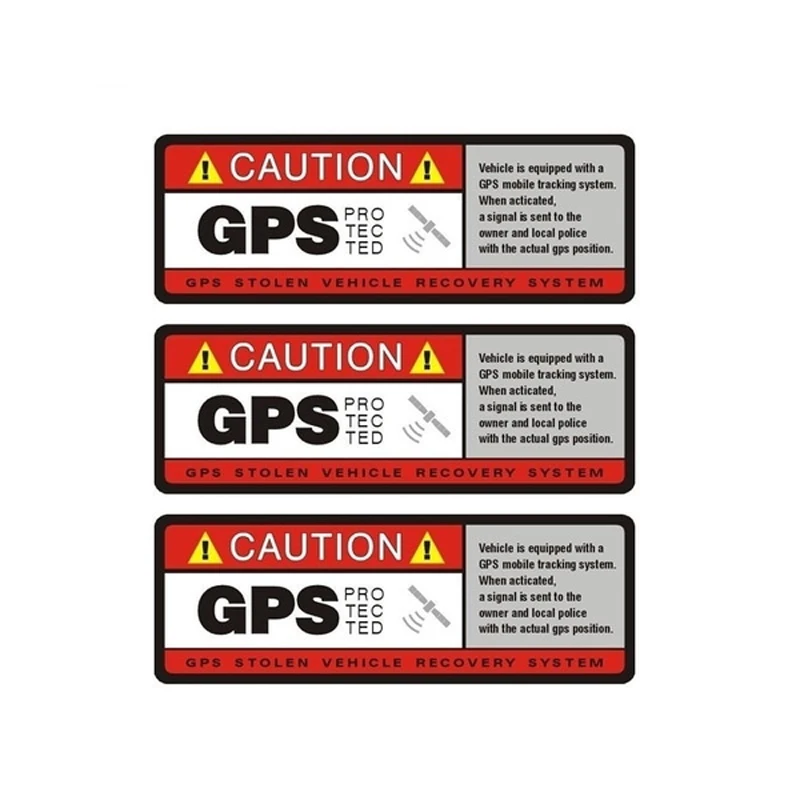 10.2CM*3.8CM 3pc Warning Caution GPS Protected Car Sticker Decal|Car ...
