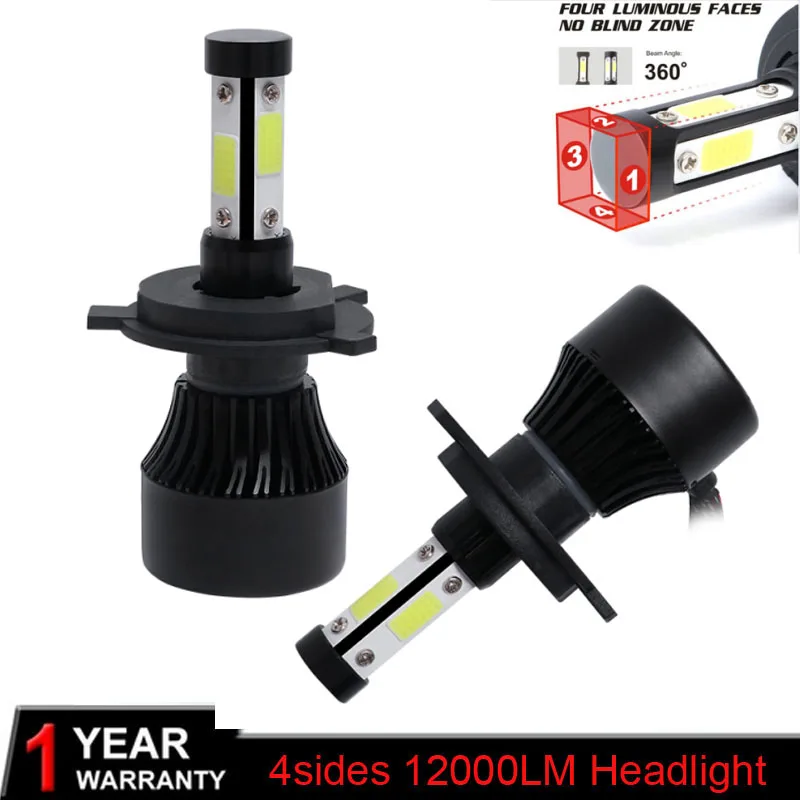 2PCS-Mini-Turbo-Car-Headlight-Bulbs-Combo-4-Side-LED-Headllamp-9005 ...