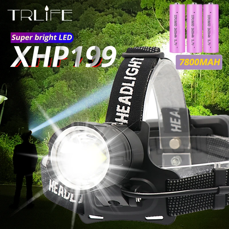 80000lm Xhp199 Super Bright Headlight 7800mah Xhp70.2 Usb Rechargeable ...