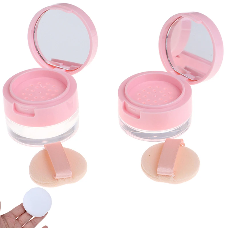 Portable Plastic Powder Box Empty Loose Powder Pot With Sieve Mirror ...