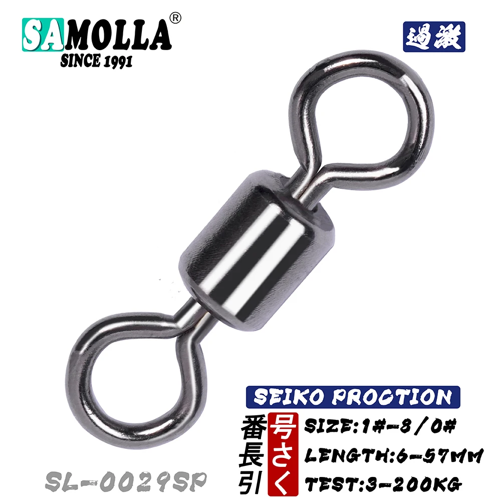 30Pcs/Bag Fishing Connector Accessories Barrel Bearing Rolling Swivel ...