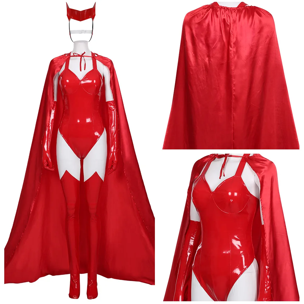 Wanda Vision Sexy Wanda Maximoff Scarlet Witch Cosplay Costume Red ...