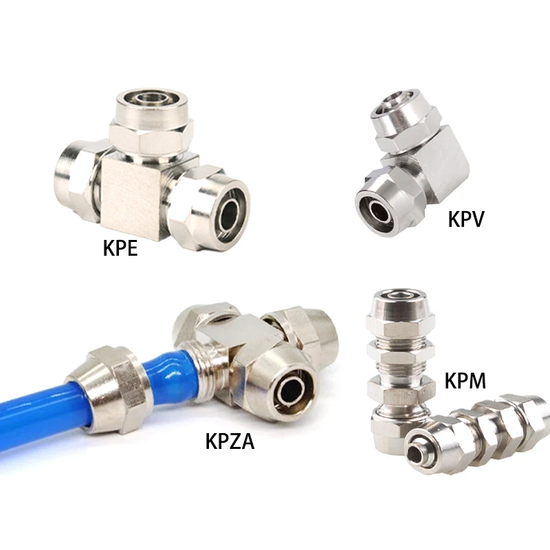 Copper Plated Nickel Pneumatic Air Quick Connector For Hose Tube OD 4MM ...