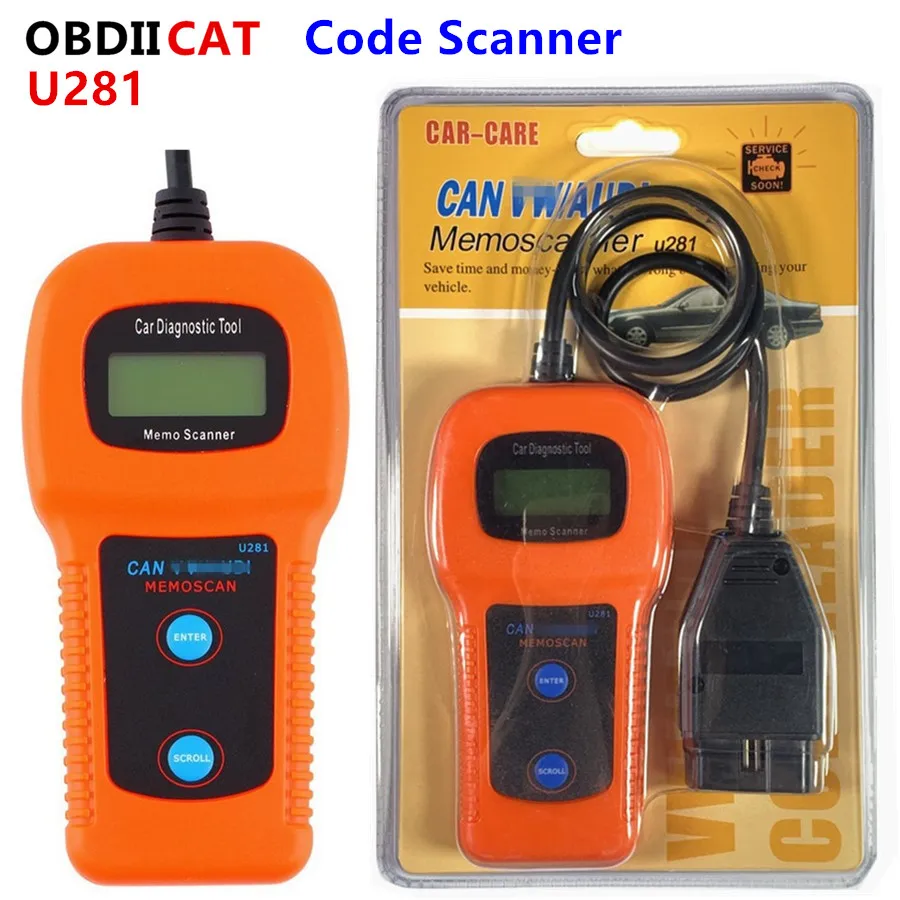 Lector de código OBD2 U281 EOBD, escáner de diagnóstico CAN BUS U281 ...
