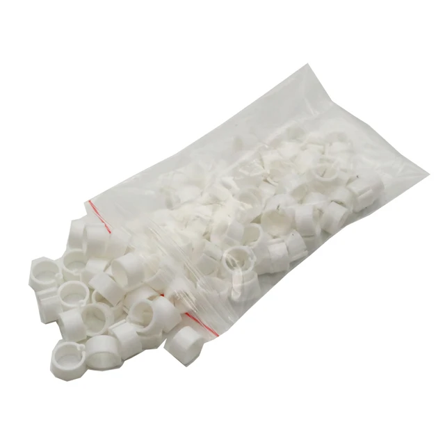 100 Pcs 8mm Inner Diameter 7mm Height Birds Foot Rings 10 Colors ...