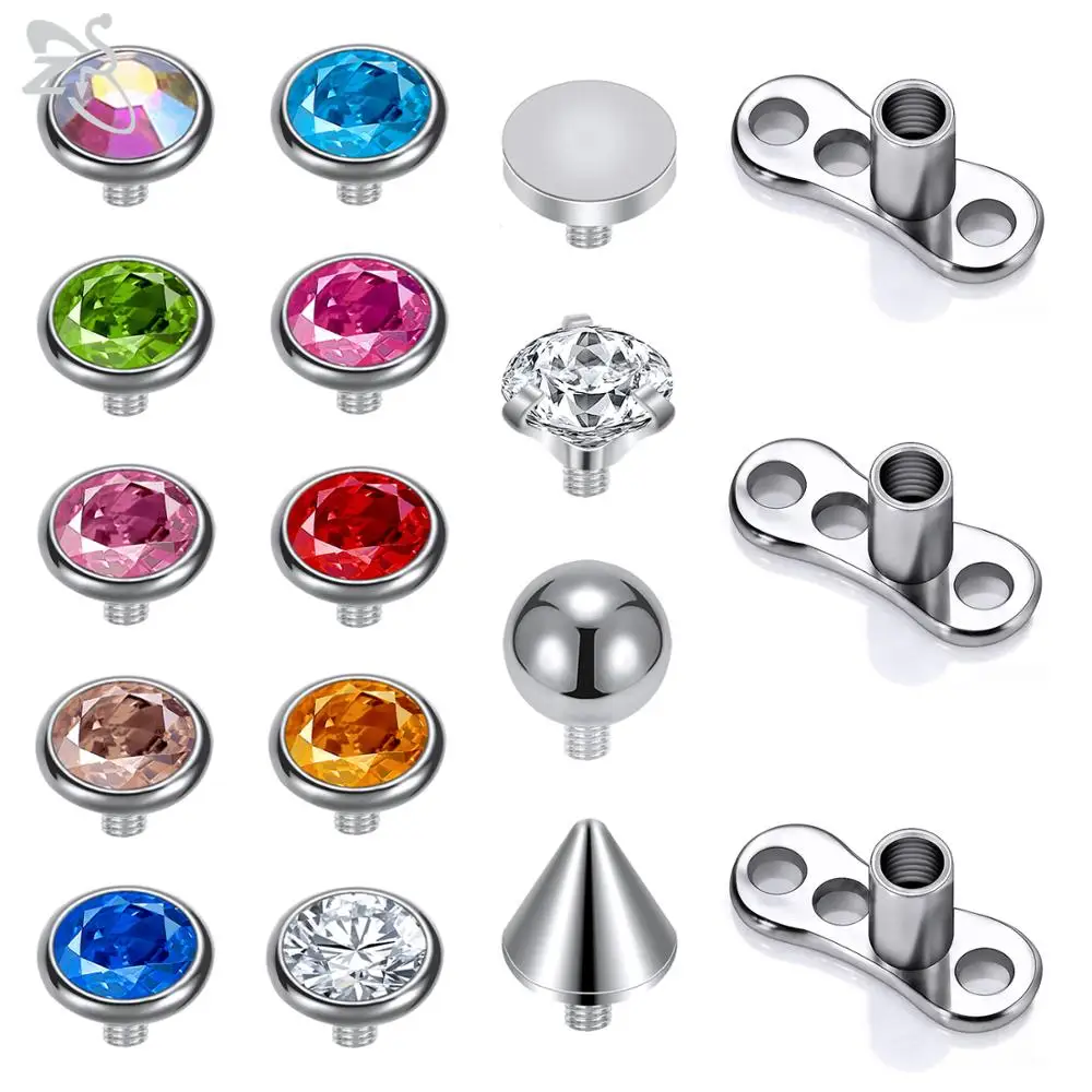 Micro Dermal Titanium Piercing | Titanium Dermal Piercing Set - 14 ...