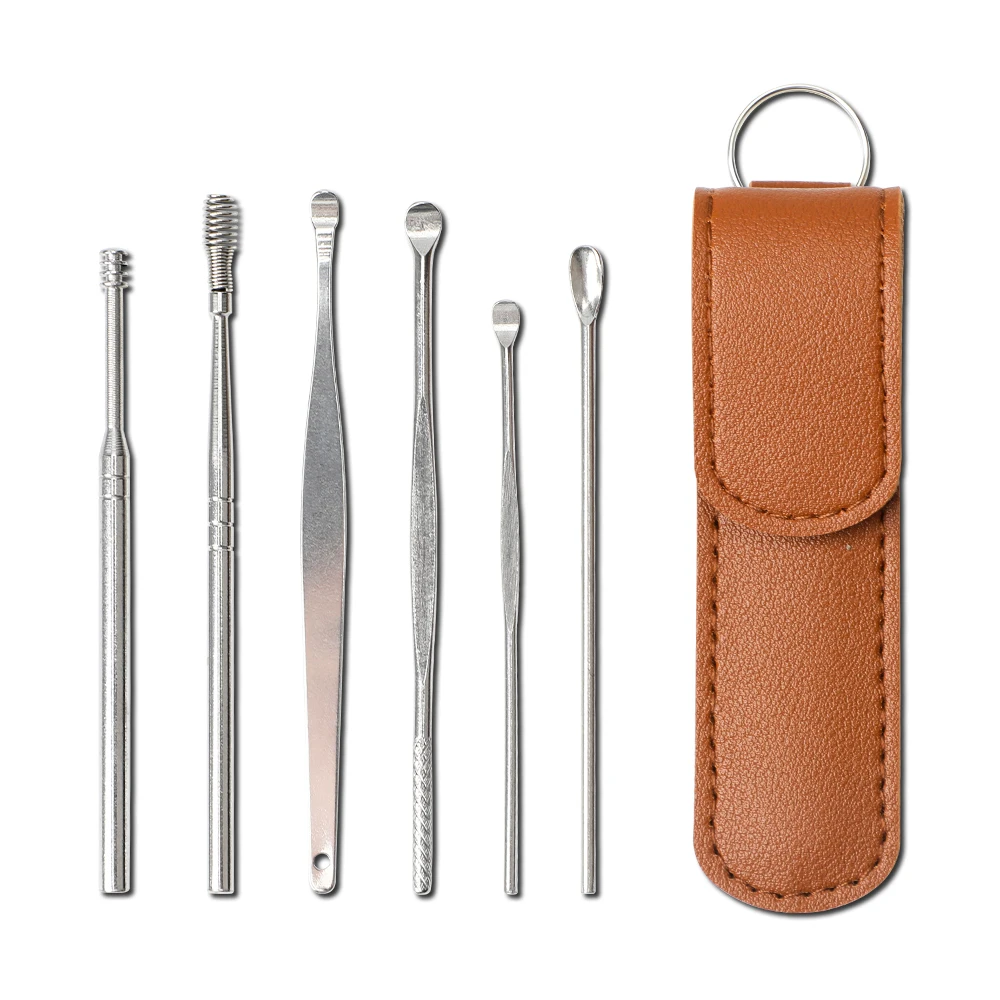 KIT ANTI-CERUMEN,Brown--Nettoyeur'oreilles, 6 pièces, dissolvant de ...