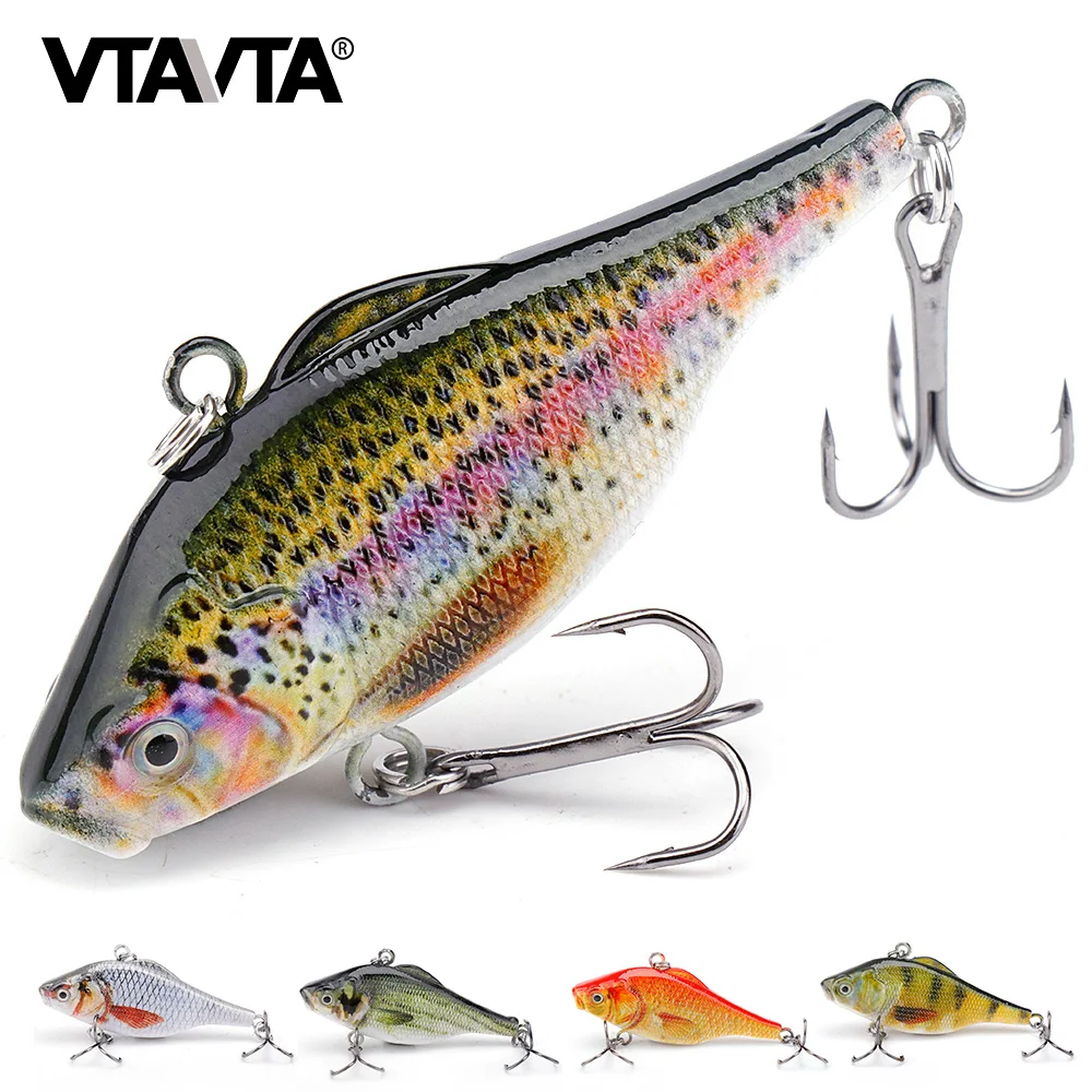 VTAVTA 65mm 12g Rattling And Vib For Winter Fishing Tackle Lure Sinking Wobblers For Pike ...
