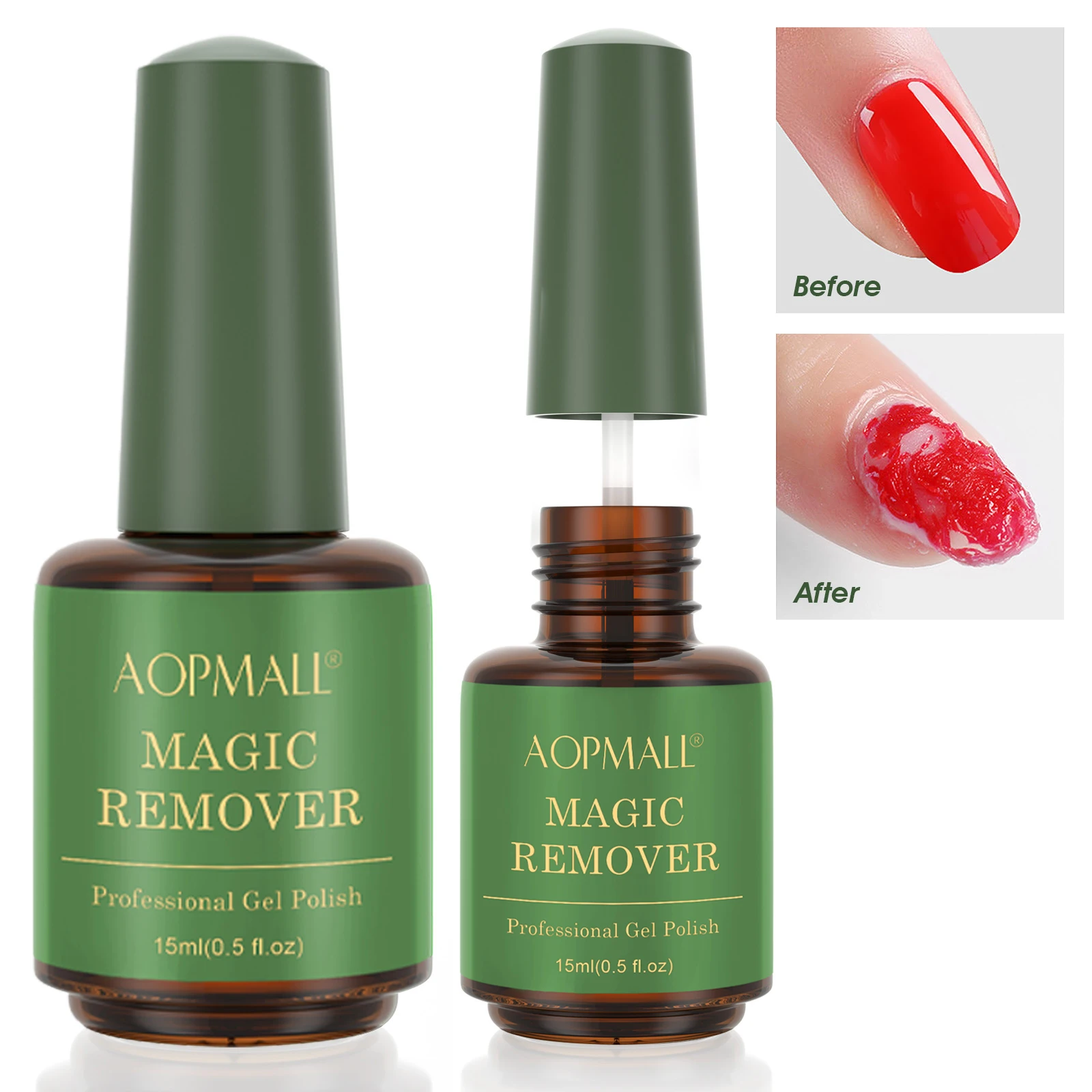 AOPMALL® 2x Soak off Nail Polish Delete 15ml Magic Nail Remover Gel ...