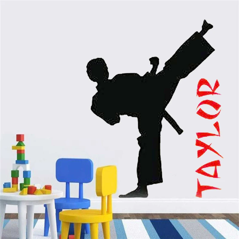 Karate-Boy-Wall-Sticker-for-kids-room-decoration-Personalized-name-Wall ...