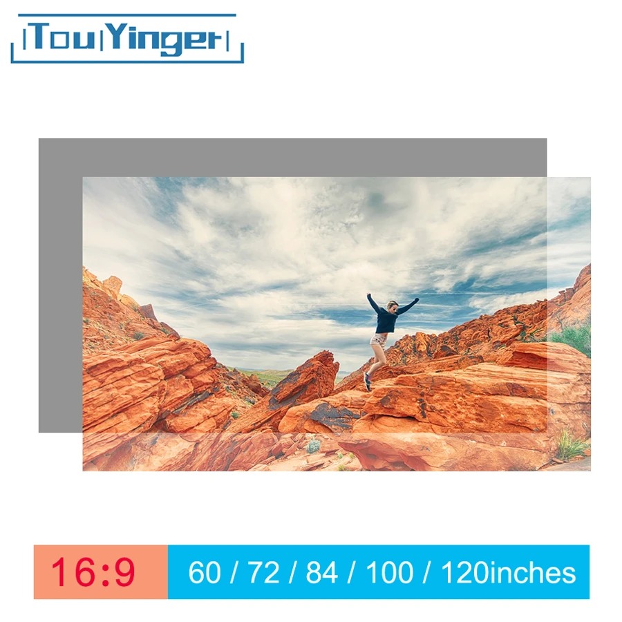 Touyinger 16:9 High Brightness Reflective Projector Screen 60 72 84 100 ...