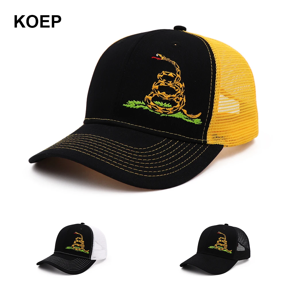 Koep New Type Don't Tread On Me Snake Hat For Women Men Black White ...