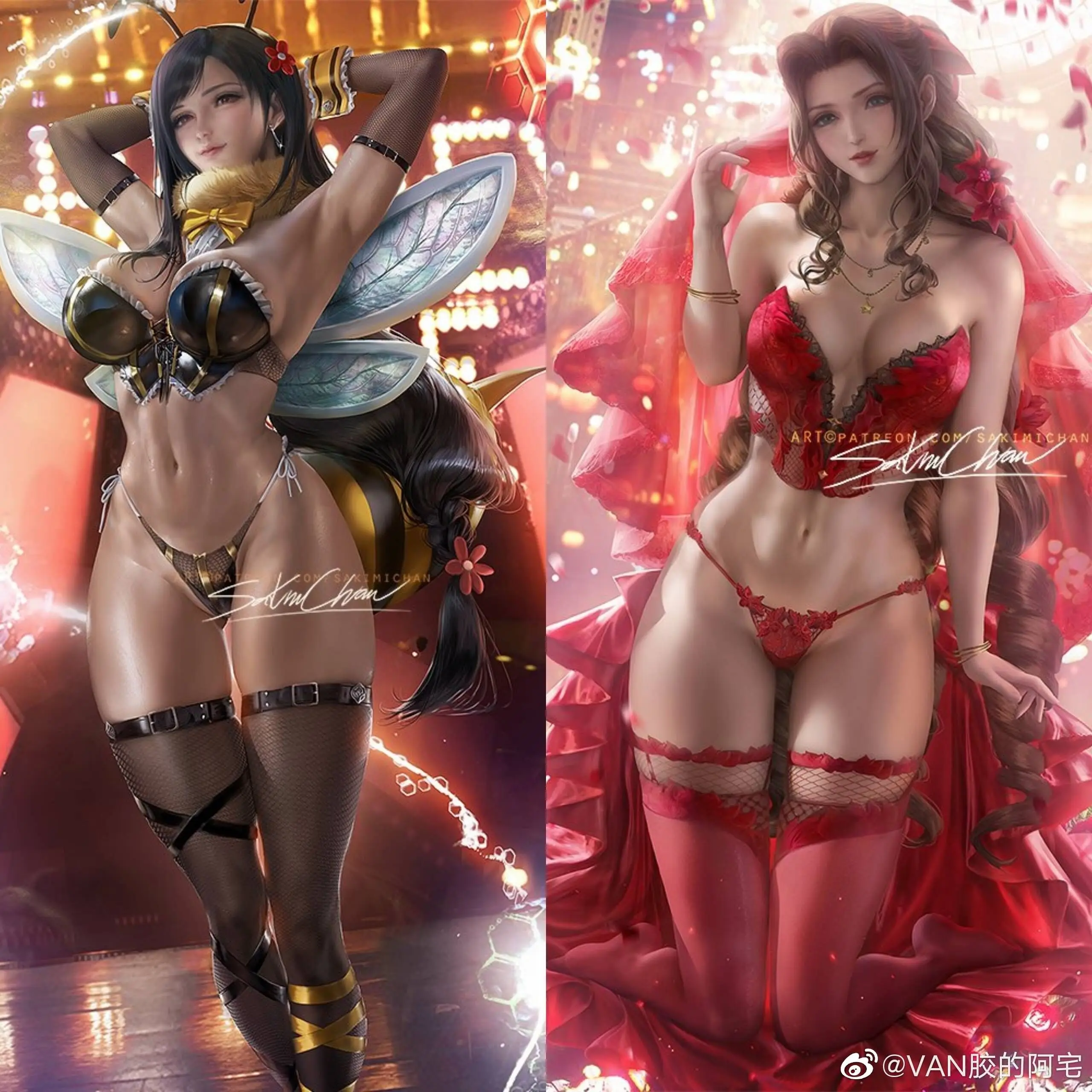 customized Tifa Final Fantasy VII remake version Cosplays Fan art Bear Tifa Lockhart Cosplay ...