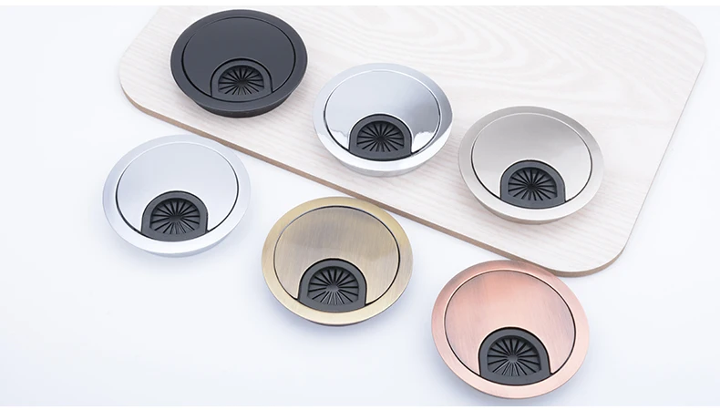 Zinc Alloy Round Table Wire Hole Covers Outlet Port Computer Pc Desk ...