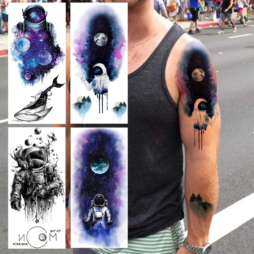 Watercolor Space Tattoo