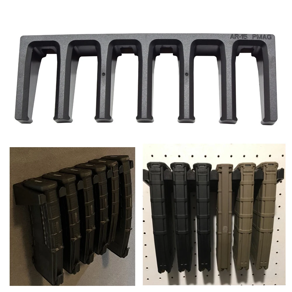 AR-15-Accessories-Solid-ABS-6X-Standard-PMAG-Wall-Mount-Magazine-Rack ...