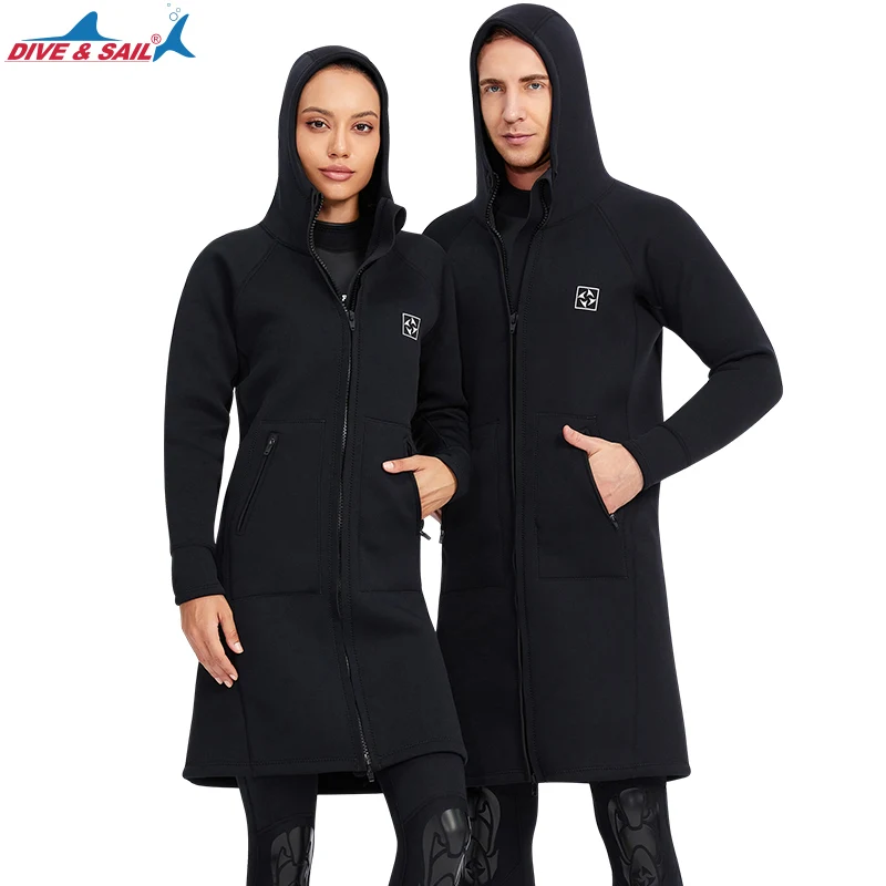 3mm-Neoprene-Diving-Suit-Long-Diving-Coat-Jacket-Sunscreen-Hooded ...