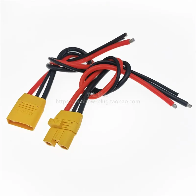 Amass AS120 Cable Connector Male Female AS120 Plug with Sheath Cover 8AWG Silicon Wire for RC ...