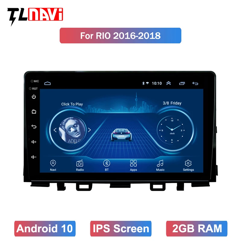 IPS 2.5D Screen Car Radio Stereo For Kia RIO 2017 2018 Multimedia Video ...
