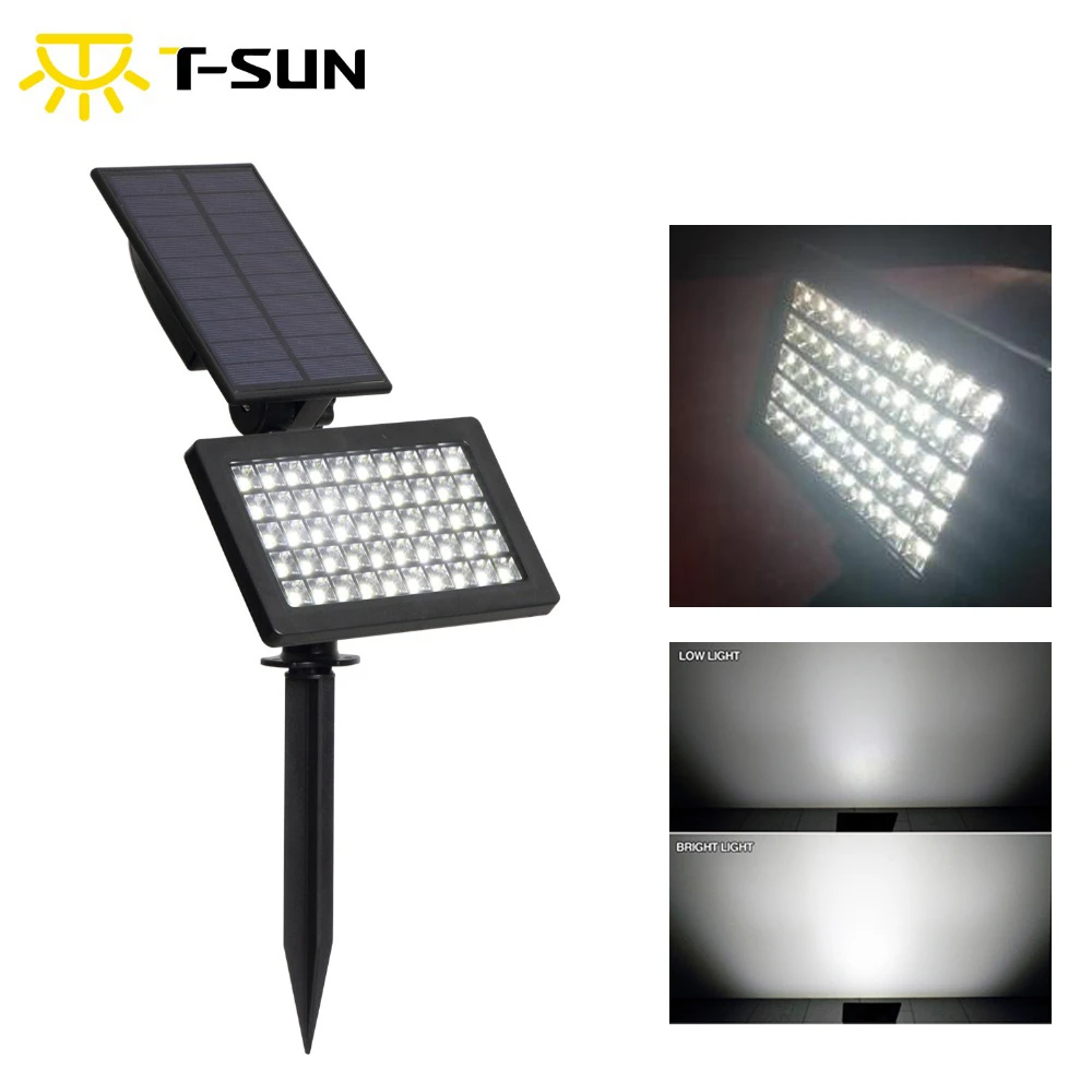 T-sunrise 50 Leds Solar Garden Lights Outdoor Ip44 Waterproof Wall ...