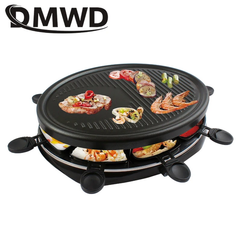 Buy DMWD Double Layers Smokeless Raclette Grilldle baking oven Electric ...