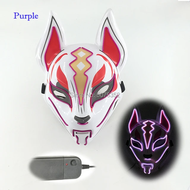 Anime Expro Decor Rave Neon Led Light Cosplay Fox Mask - AllCosplay.com