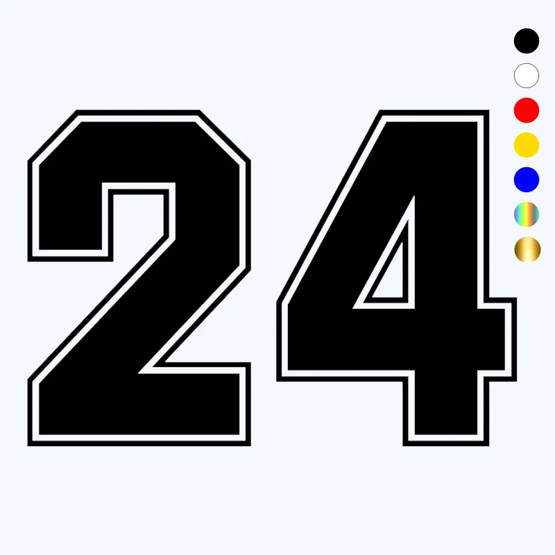 CK3233-multicolor-Racing-Number-24-funny-car-sticker-vinyl-decal ...