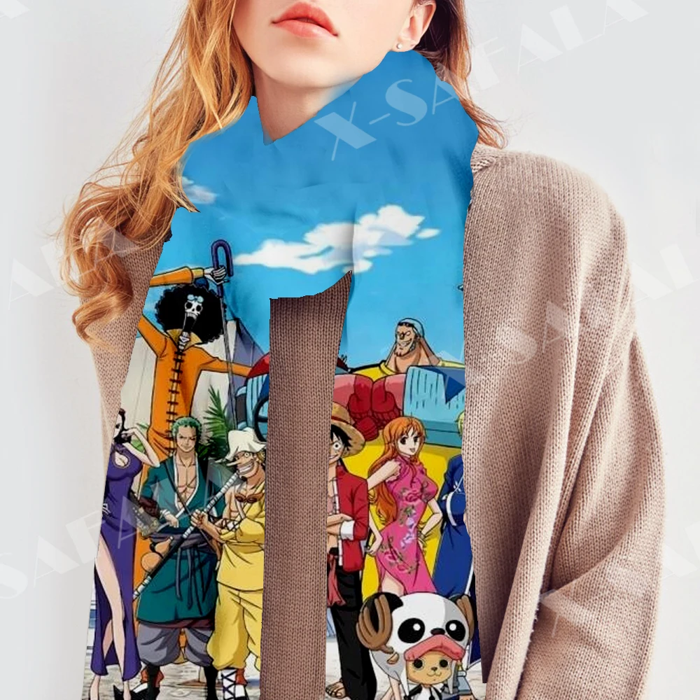 Cartoon One Piece Pirate Luffy Winter Scarf Female British Bristled ...