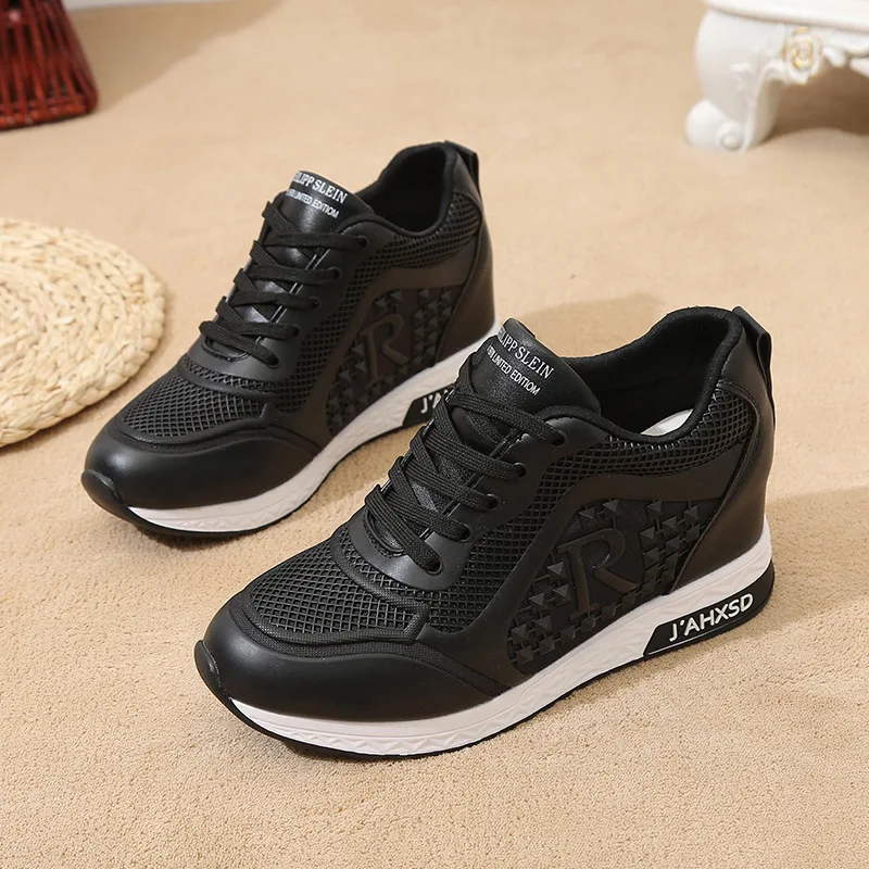 Кроссовки для бега на танкетке с высоким берцем; женская дышащая обувь ...