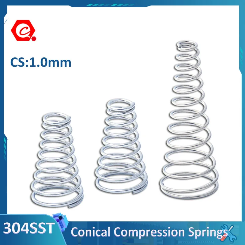 1-10pcs Tower Springs Conical Cone Compression Spring Taper Pressure ...