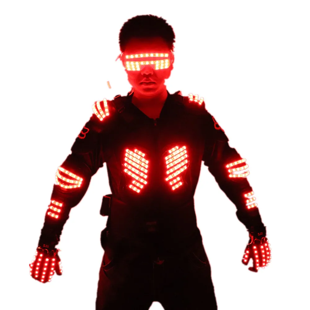 RGB Colorful Light Armor Outfits Glowing Clothe Show Dress Bar DJ MC ...