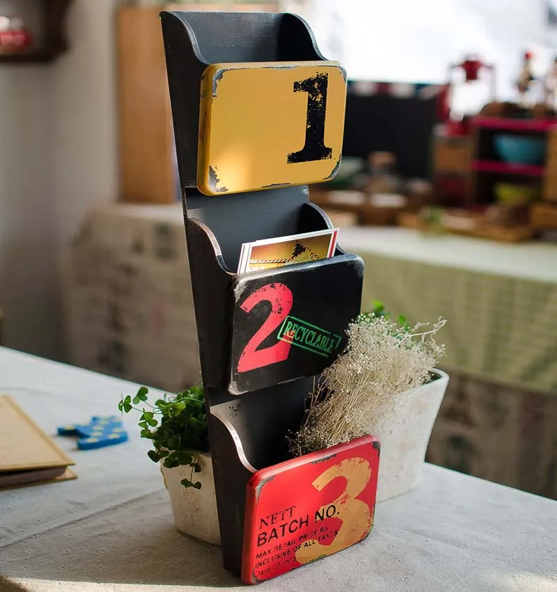 Домашний декор Американский винтажный деревянный ящик для хранения ключей настенный подвесной