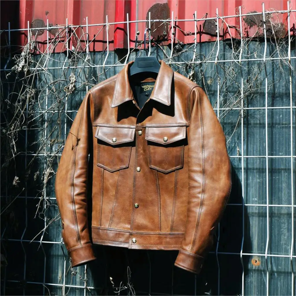 Non Coated Retro Cowhide 507 Denim Jacket Vintage Man Genuine Cow ...