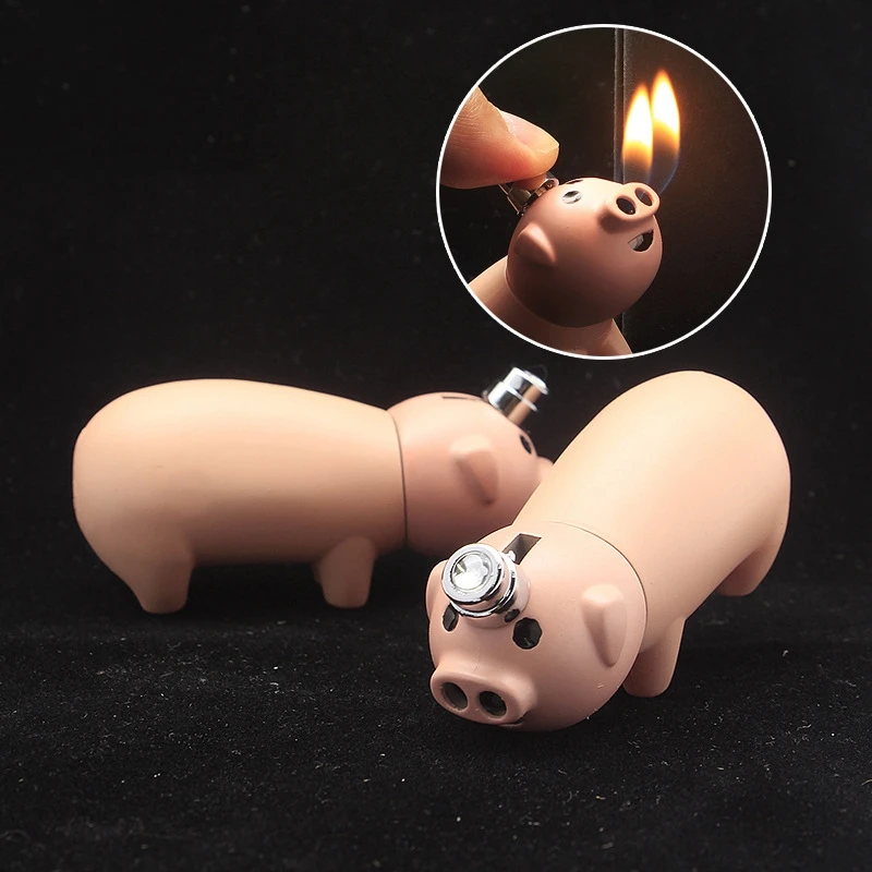 Mini Funny Piggy Gas Lighters Cigarette Cigar Pipe Gadgets for Men Gift ...