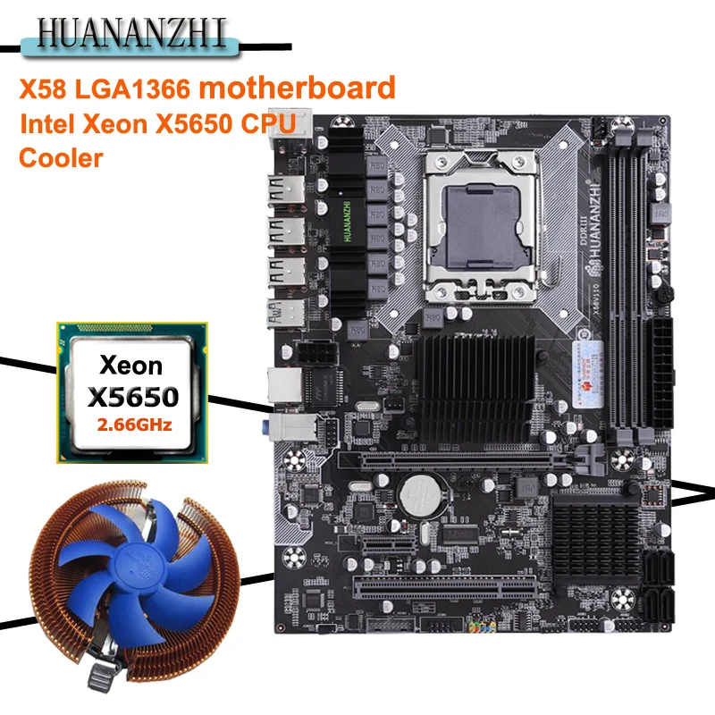 Huananzhi X58 Lga 1366 Motherboard Cpu Bundle Xeon Cpu E5 X5650 2.66ghz ...
