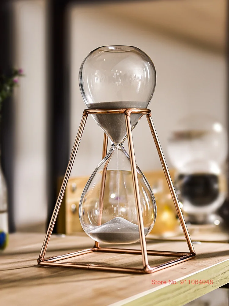 Metal Frame High Borosilicate Glass Hourglass Timer 30 Minutes Creative ...