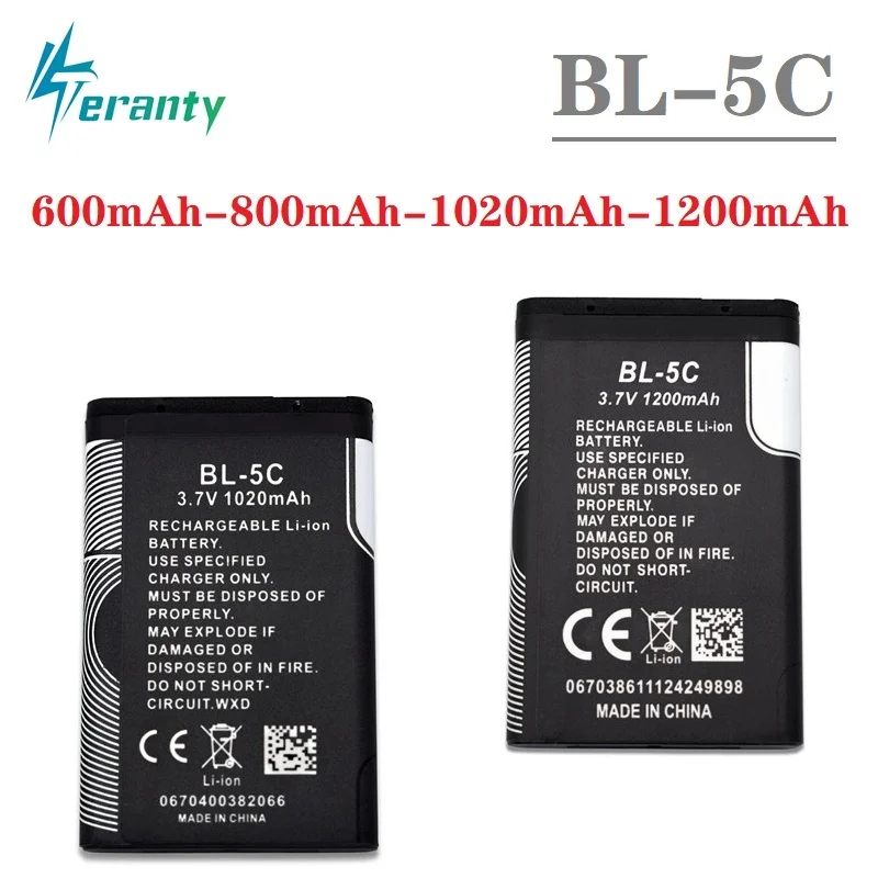BL5C BL 5C 3.7V 800mAh/1020mah/1200mAh 리튬 이온 배터리, Nokia 6267 6270 6330 ...