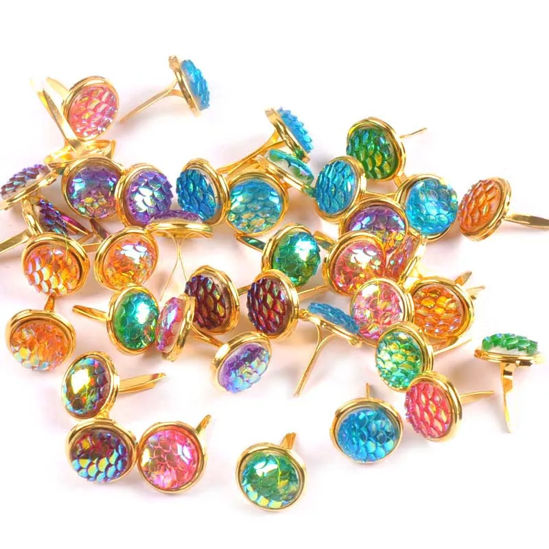 13x13mm 20Pcs Mix Squama Pattern Brads For DIY Scrapbooking ...