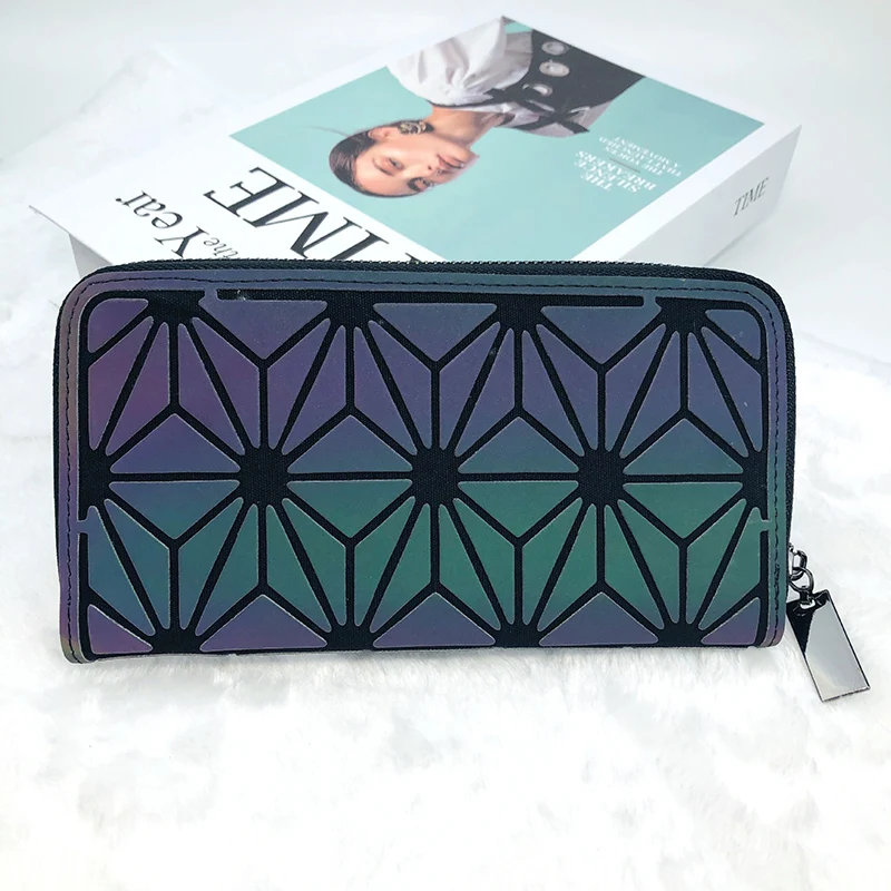 2024-Fashion-Women-s-Wallet-Luminous-Geometry-Purses-Diamond-Grid ...