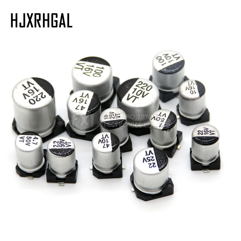 20pcs Smd Electrolytic Capacitor Aluminum 6.3v 10v 16v 25v 35v 50v 1uf 2.2uf 4.7uf 10uf 47uf ...