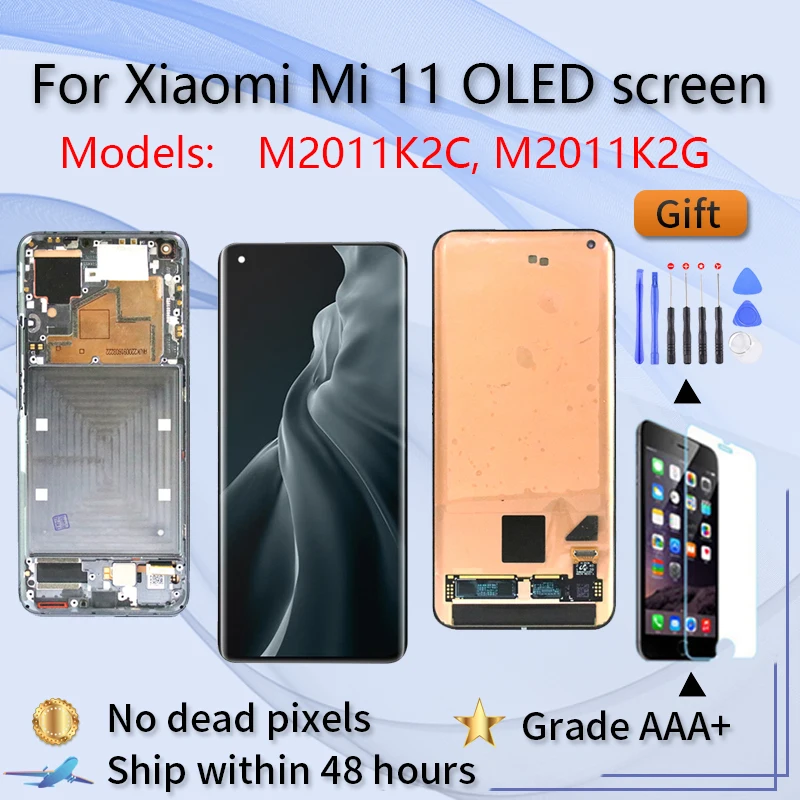 6.81" AMOLED LCD For Xiaomi Mi 11 M2011K2C M2011K2G LCD Display Touch ...