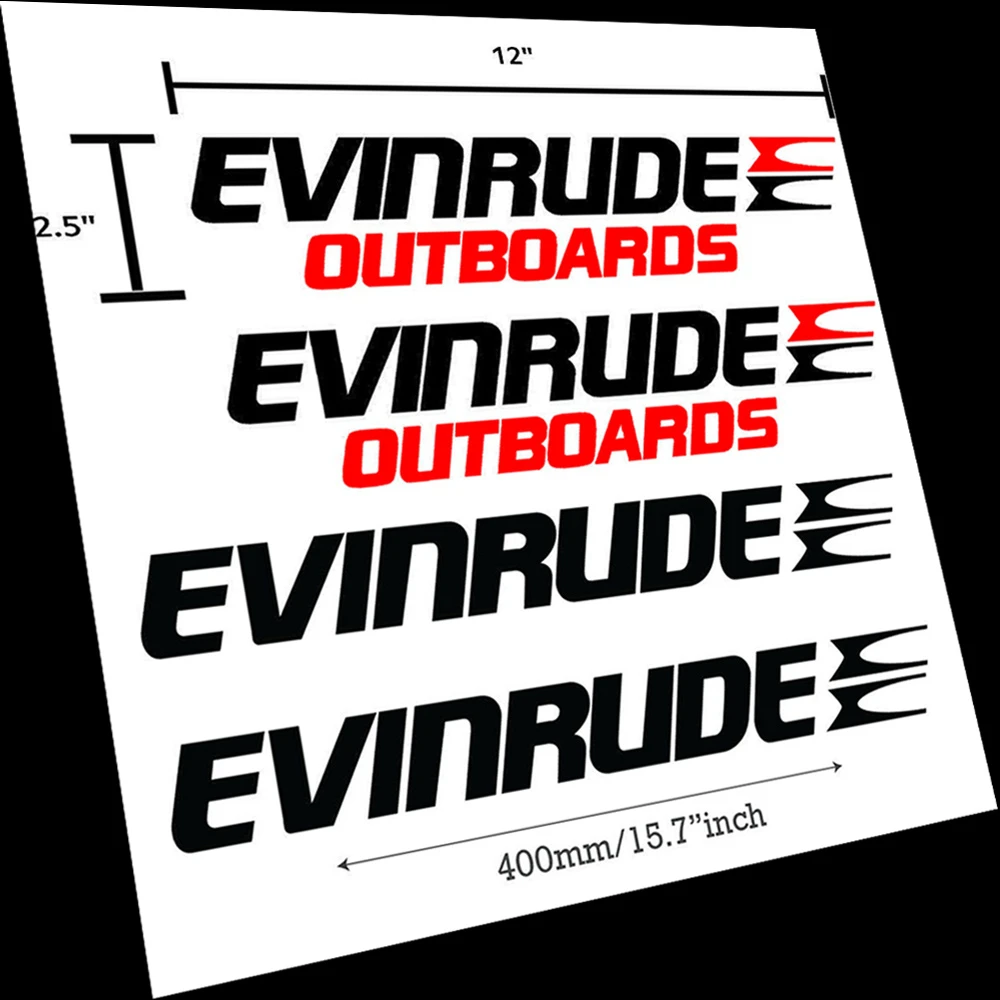 4 pack For Evinrude outboard Boat Sticker graphics Set Vinyl Decals ...