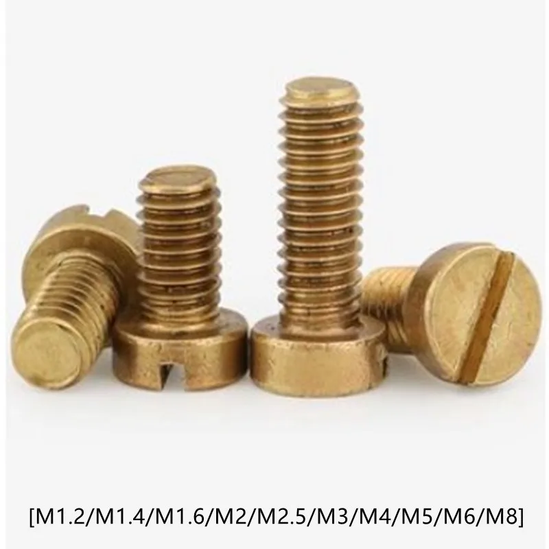2PCS-50PCS M1 M1.2 M1.4 M1.6 M2 M2.5 M3 M4 M5 m6 m8 DIN84 Brass Slotted ...
